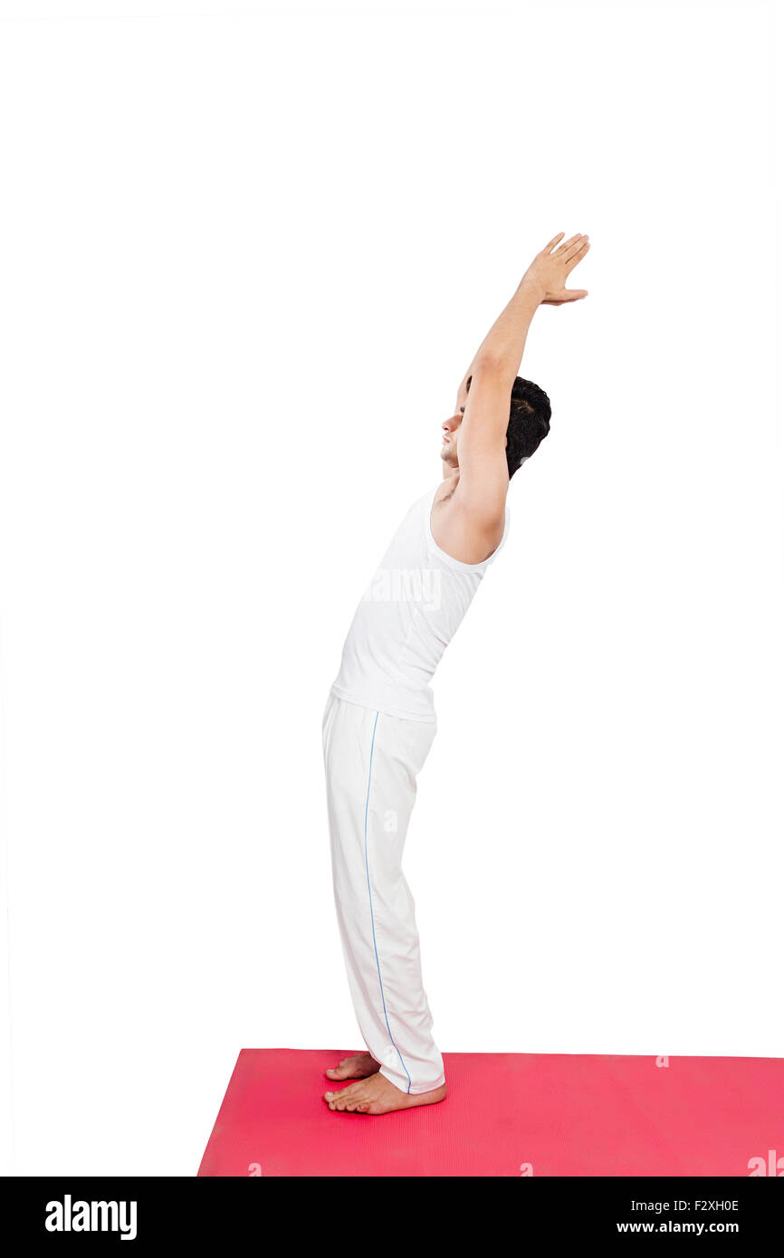 1 indian Adult Man Yoga Surya Namaskar Stock Photo - Alamy