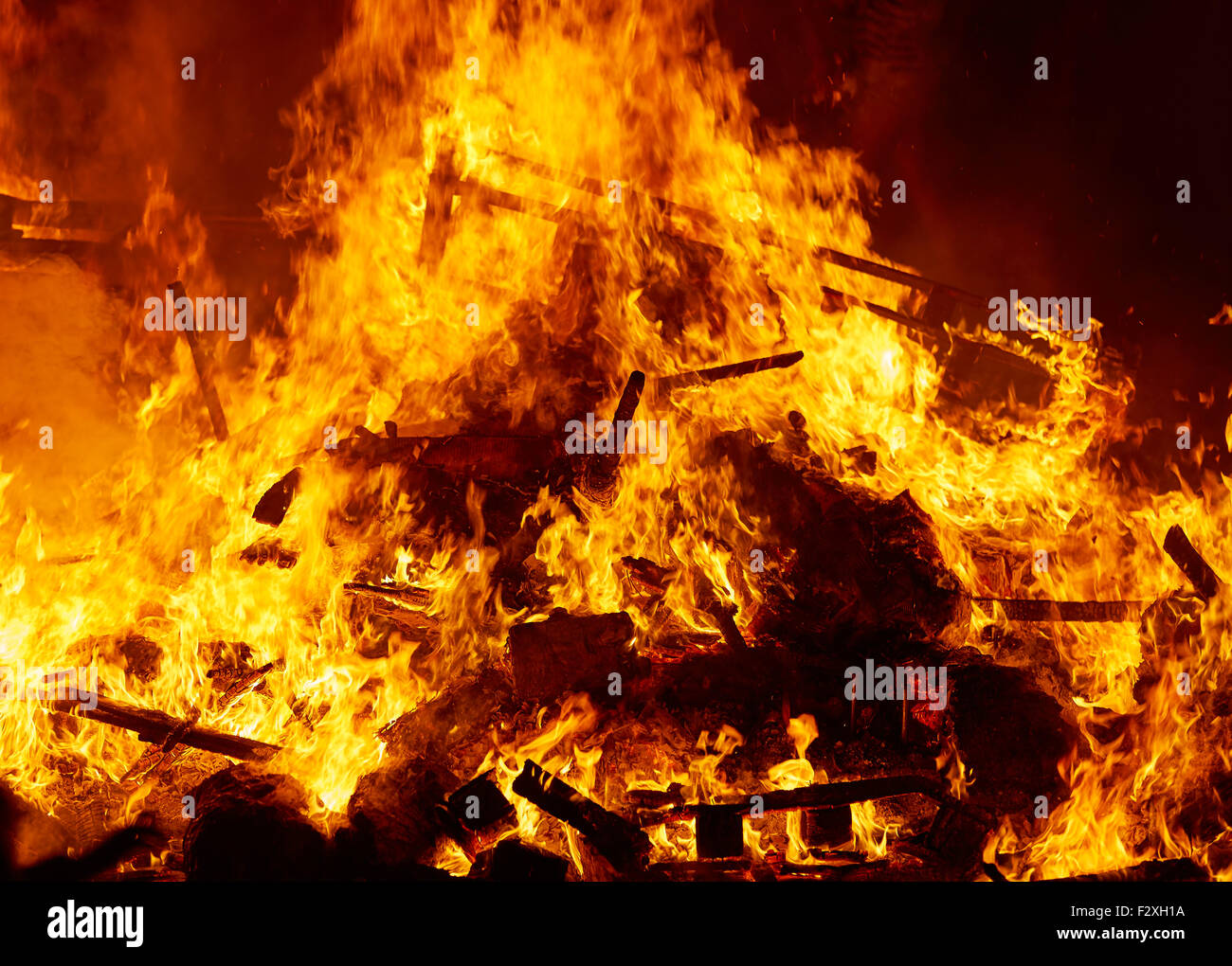 Fallas fire burning in Valencia fest at March 19 th Spain tradition ...