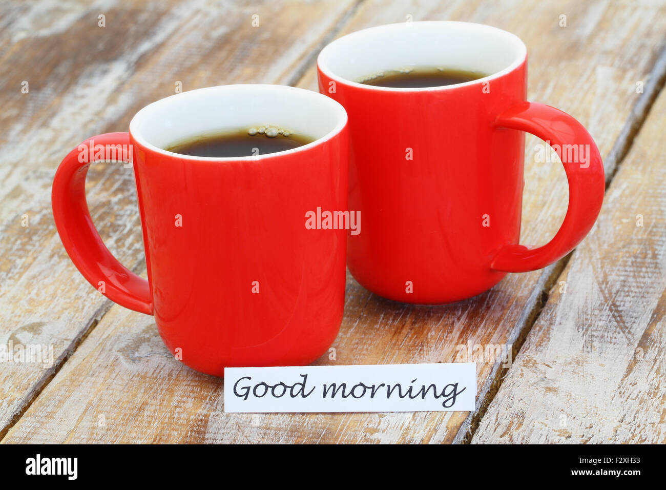 Morning card with mugs of coffee hi-res stock photography and images ...
