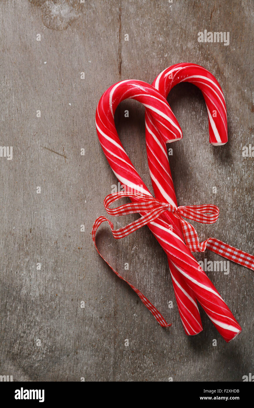 Christmas candy cane top view Stock Photo - Alamy
