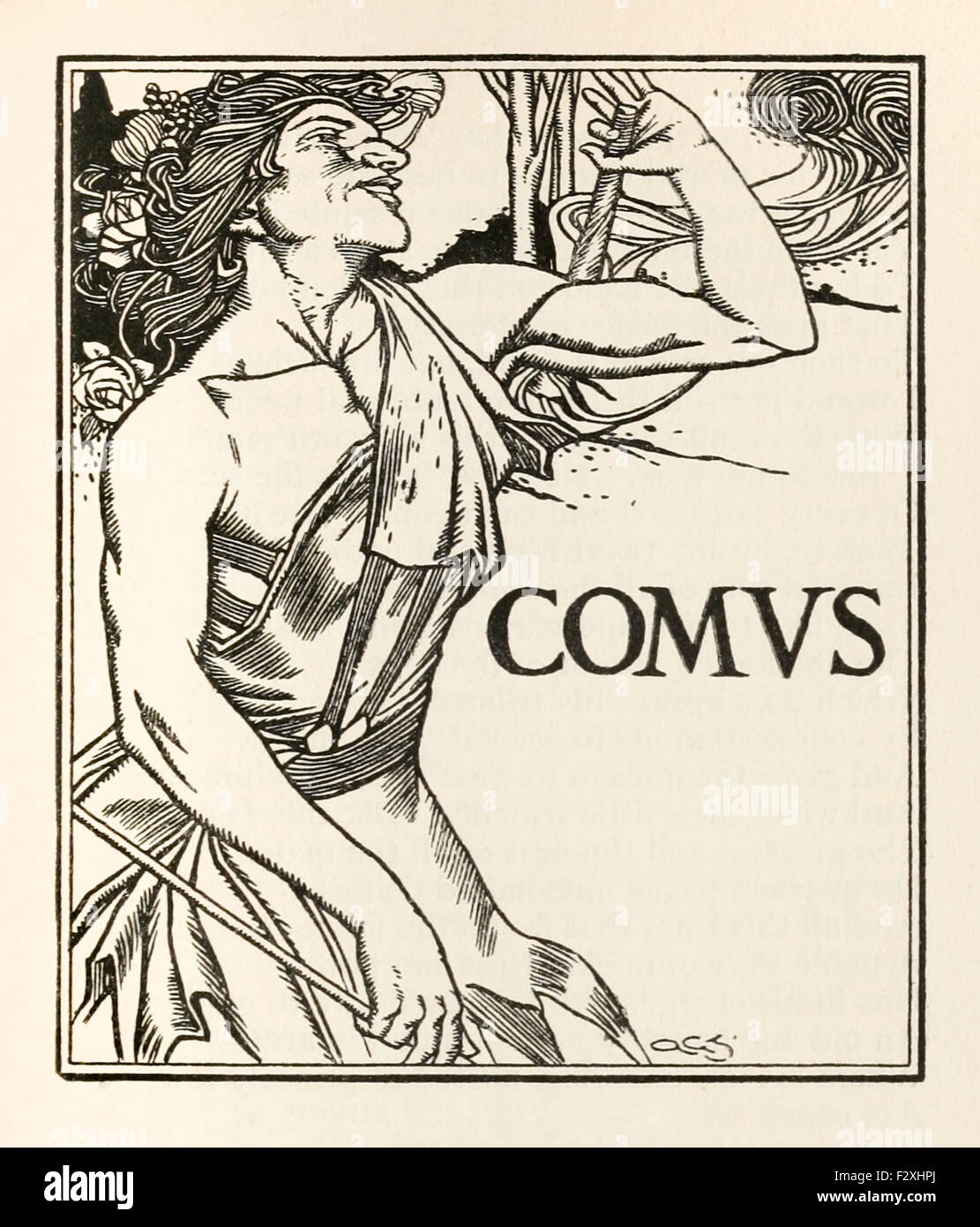 The debauched Comus holding his necromancer's wand, from 'Comus' by ...