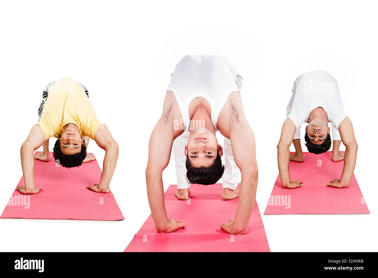 3 indian Friends Yoga Stretching Stock Photo - Alamy