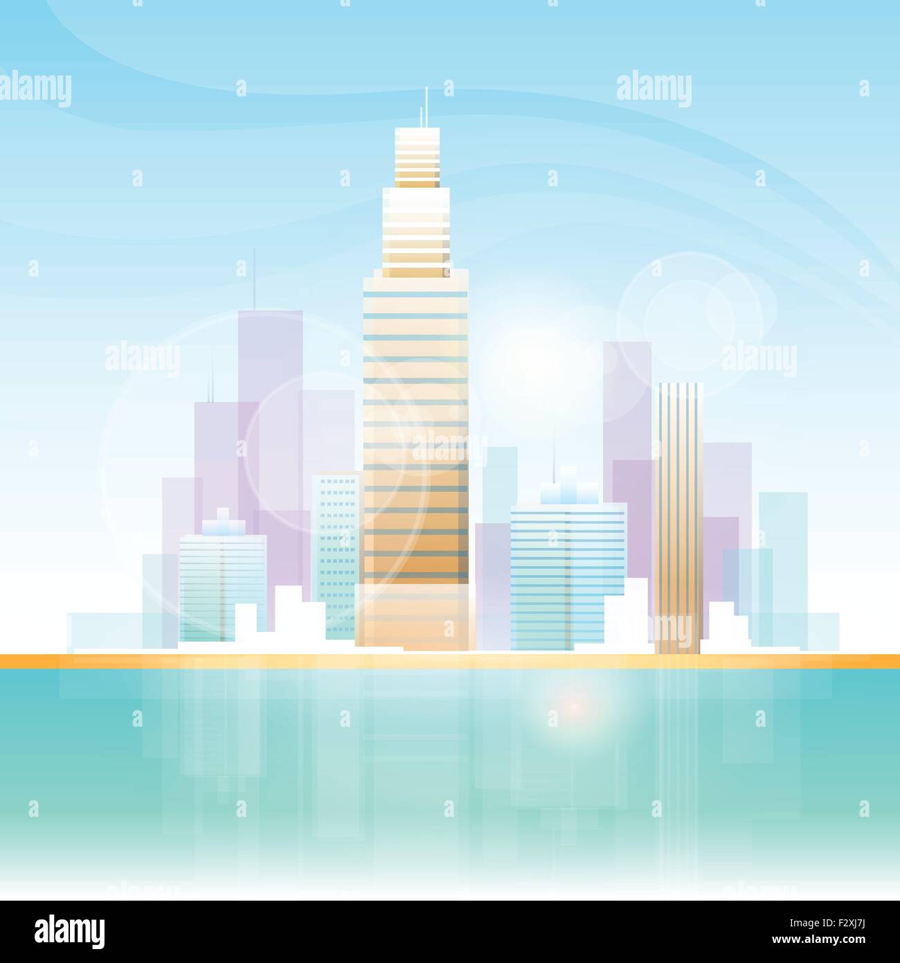 City Skyscraper View Cityscape Background Skyline Stock Vector Image ...