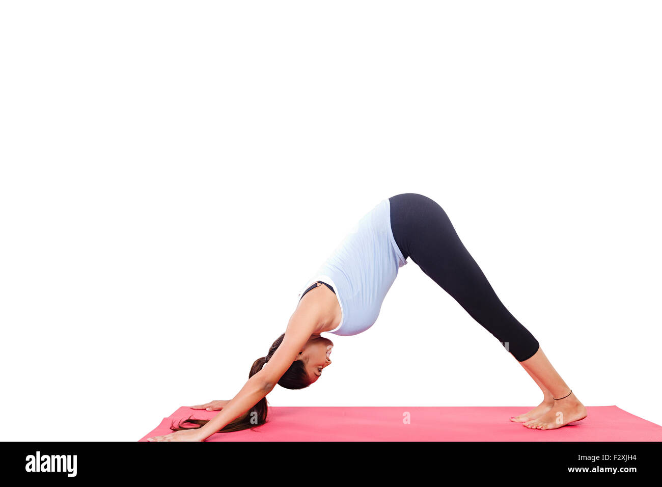 1 indian Adult Woman Yoga Stretching Stock Photo - Alamy