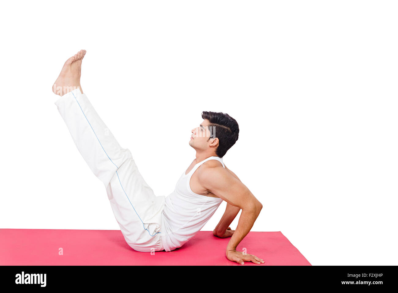 1 indian Adult man Yoga Stretching Stock Photo - Alamy