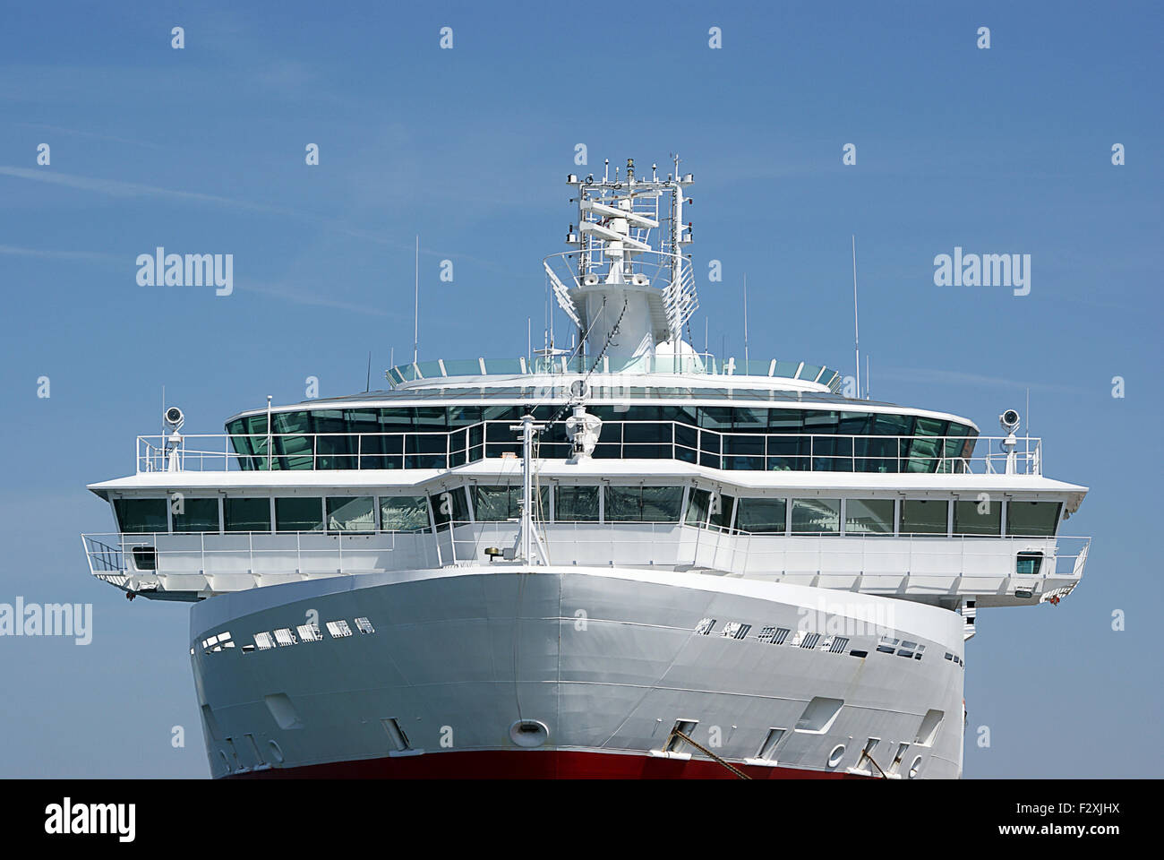 Command bridge on cruise ship anchored Stock Photo - Alamy