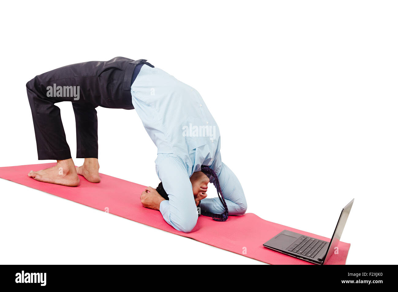 1 indian Business Man Yoga Stretching Stock Photo - Alamy