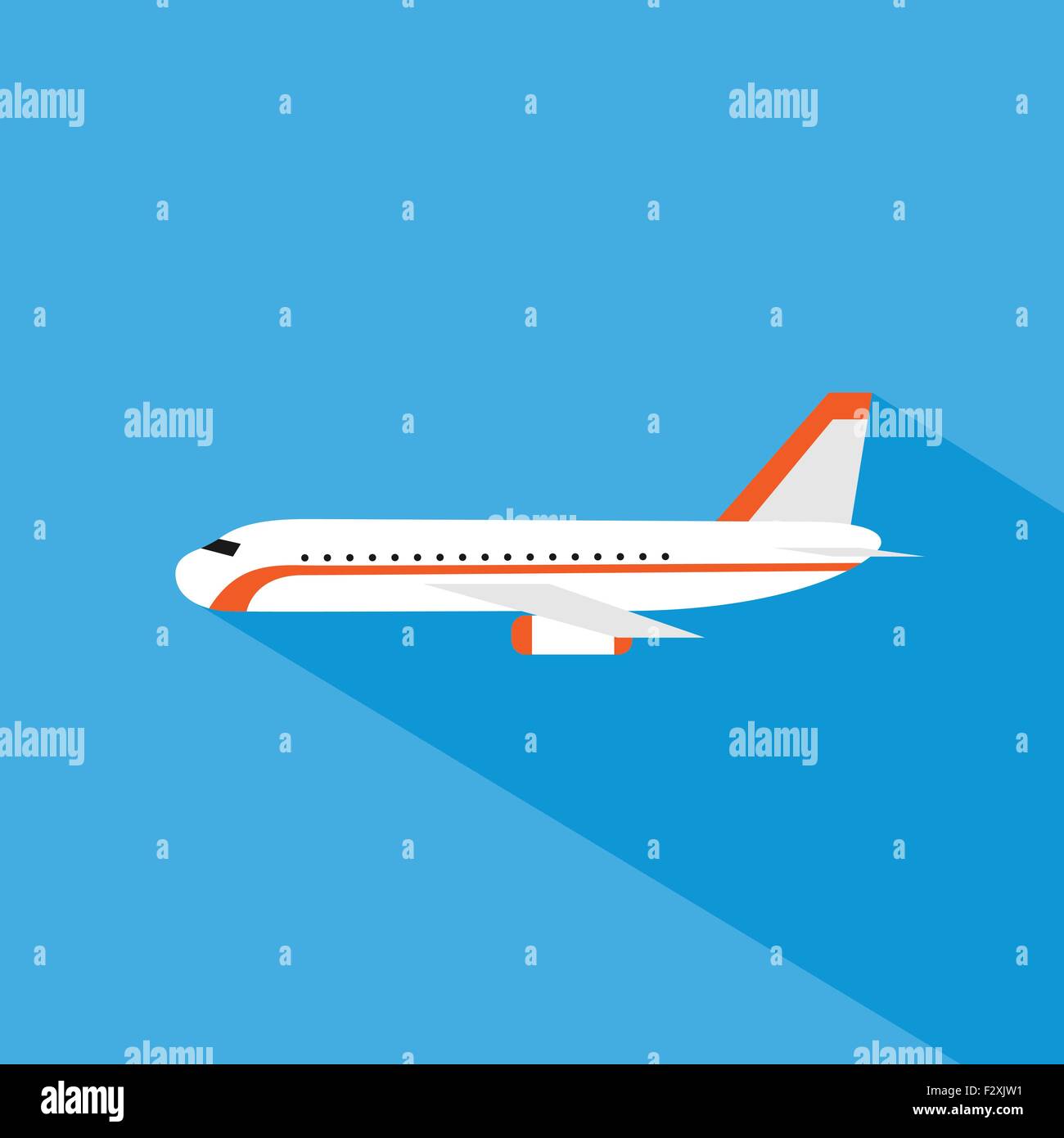 Aircraft Flat Design Style Vector Illustration Airplane Flying Stock ...