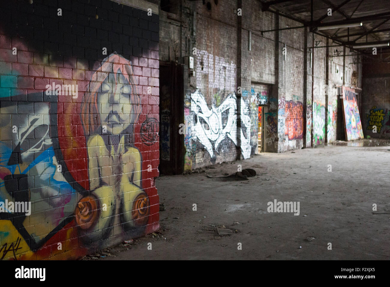 Graffiti in an abandoned factory Germany Stock Photo - Alamy