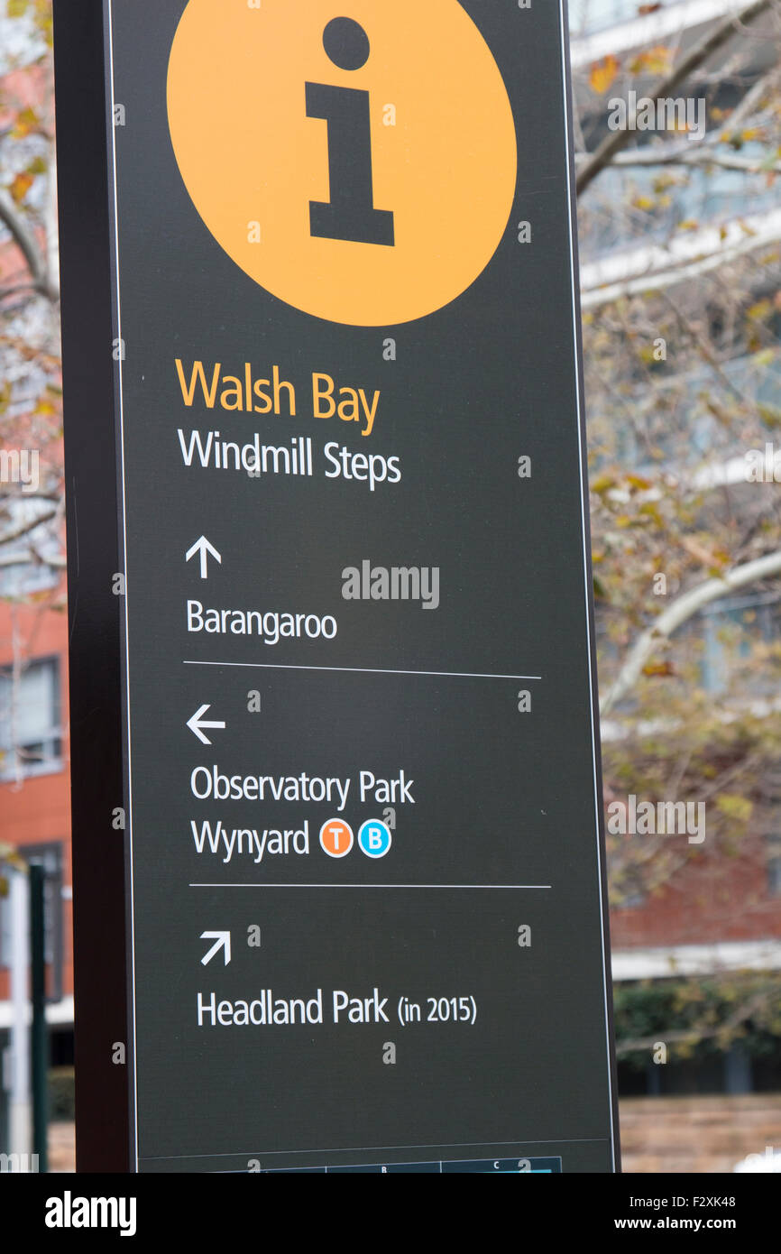 Information sign at Walsh Bay in Sydney city centre,Australia Stock ...