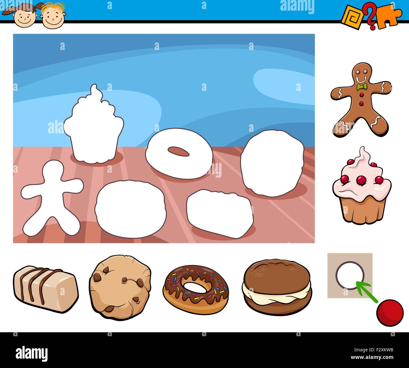 Cartoon Illustration of Educational Task for Preschool Children with ...