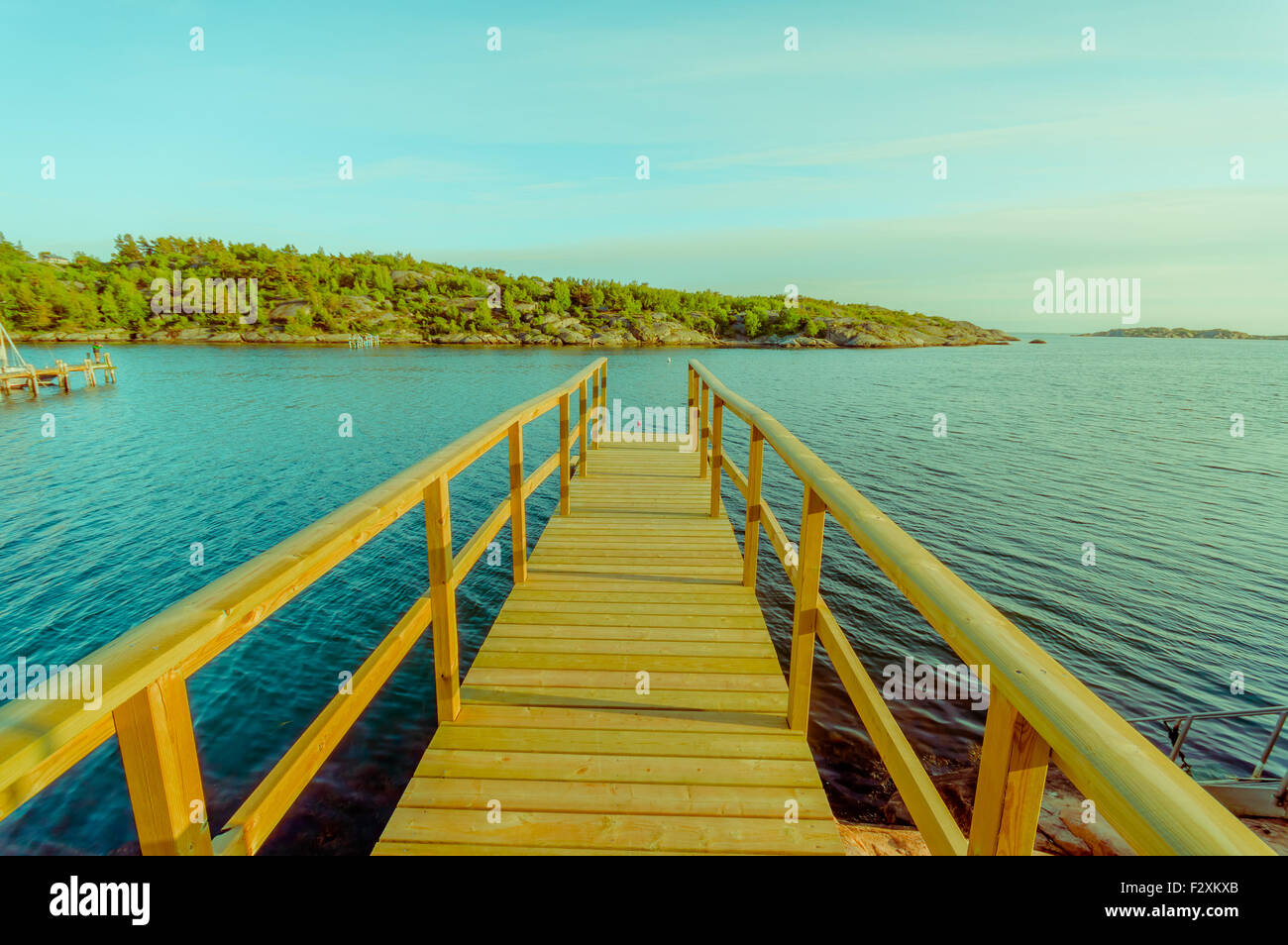Beautiful landscape of a dock in the Swedish west coast Stock Photo - Alamy
