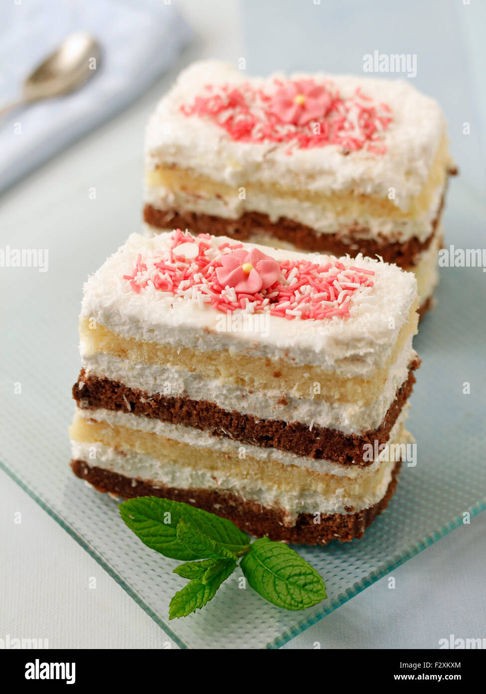 Layered sponge cake Stock Photo - Alamy