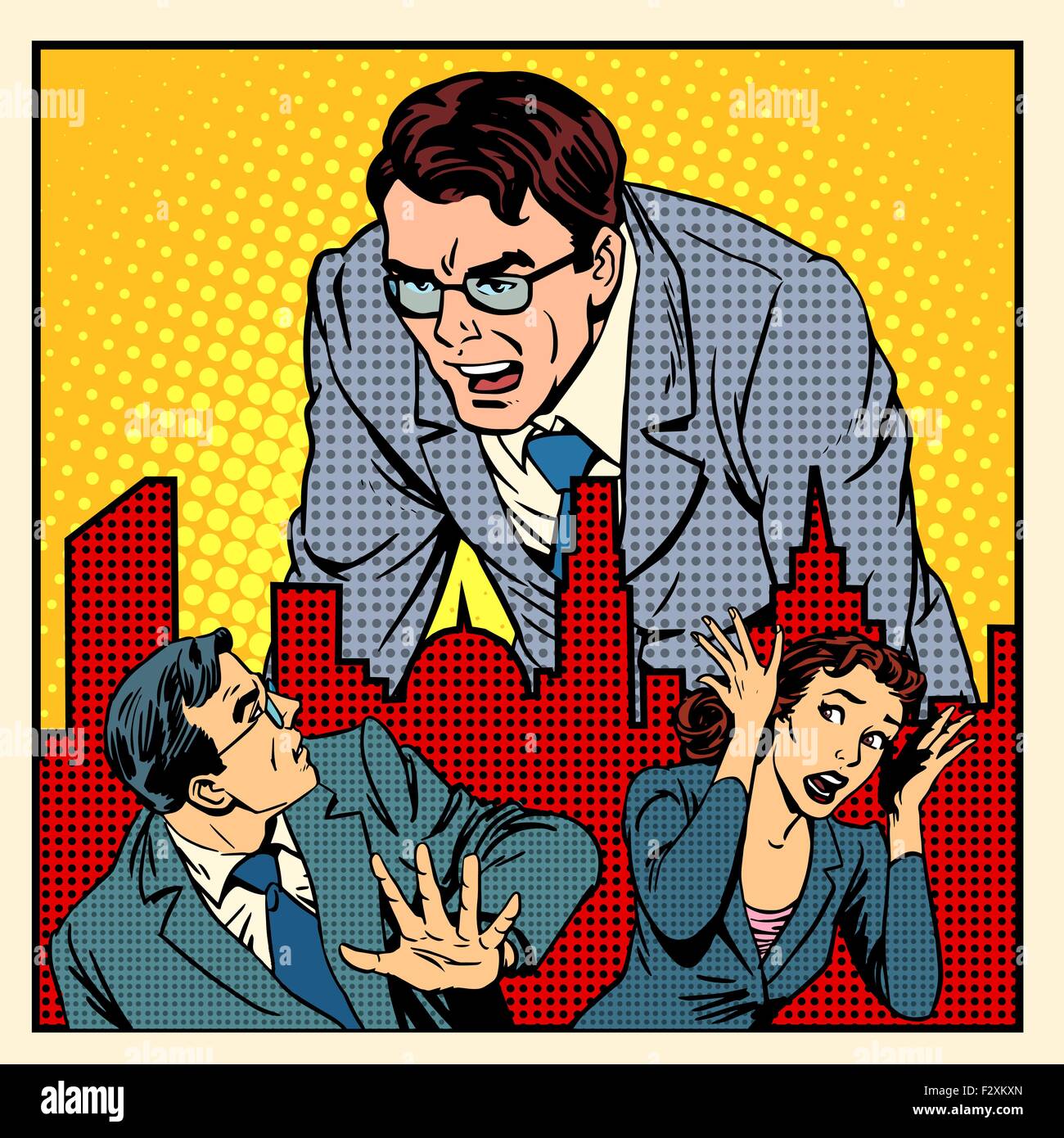 Pop art business man screaming Stock Vector Images - Alamy