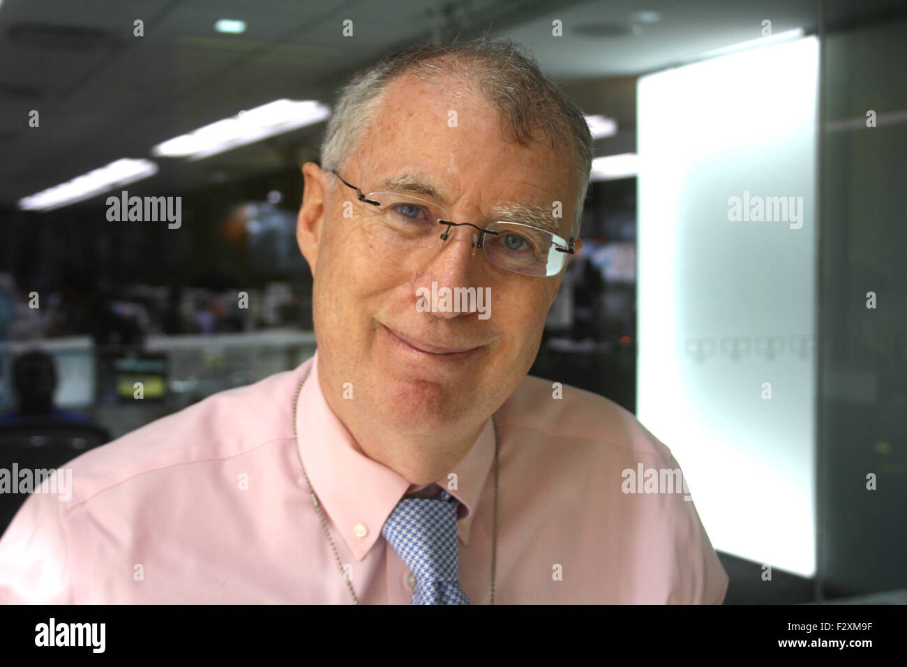 New York, USA. 18th Aug, 2015. 59-year old Charlie Pellett smiles as he ...