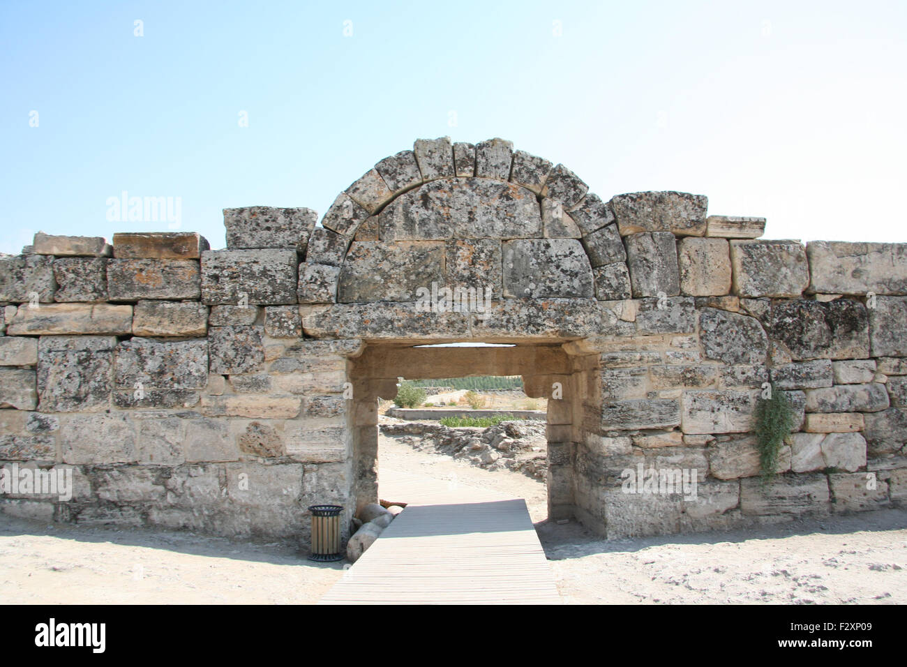 Ancient ruins in Hierapolis, Pamukkale, Turkey. UNESCO World Heritage ...