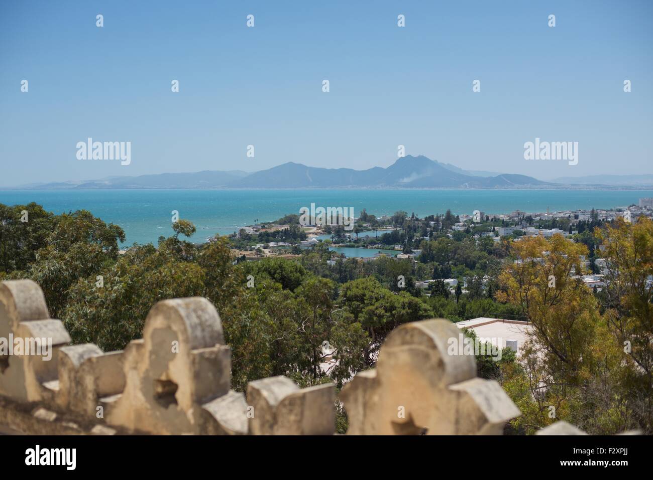 View from Carthage National Museum over the ancient port of Carthage in ...