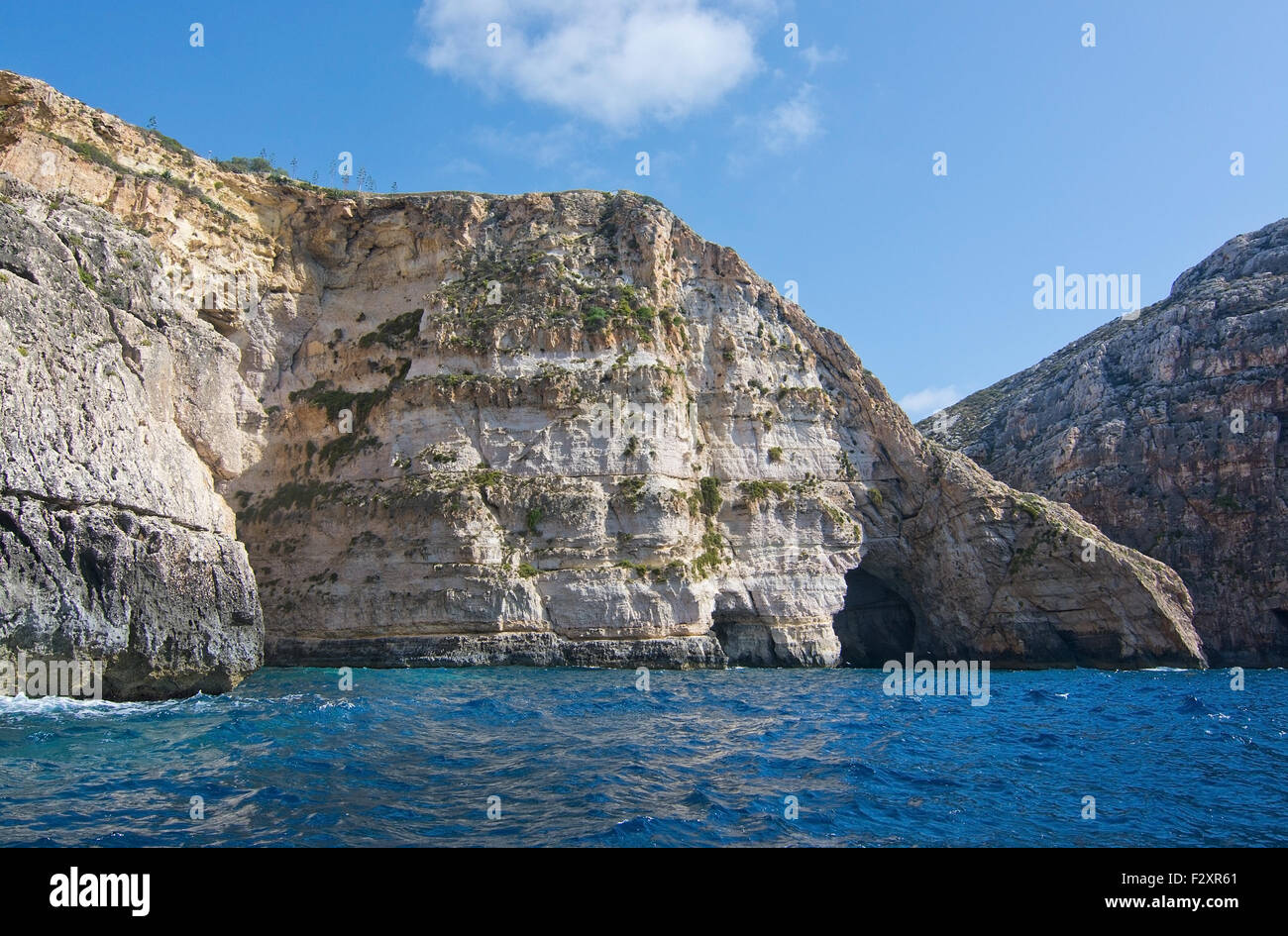 Rocks and caves along the Malta southern coast near popular tourist ...
