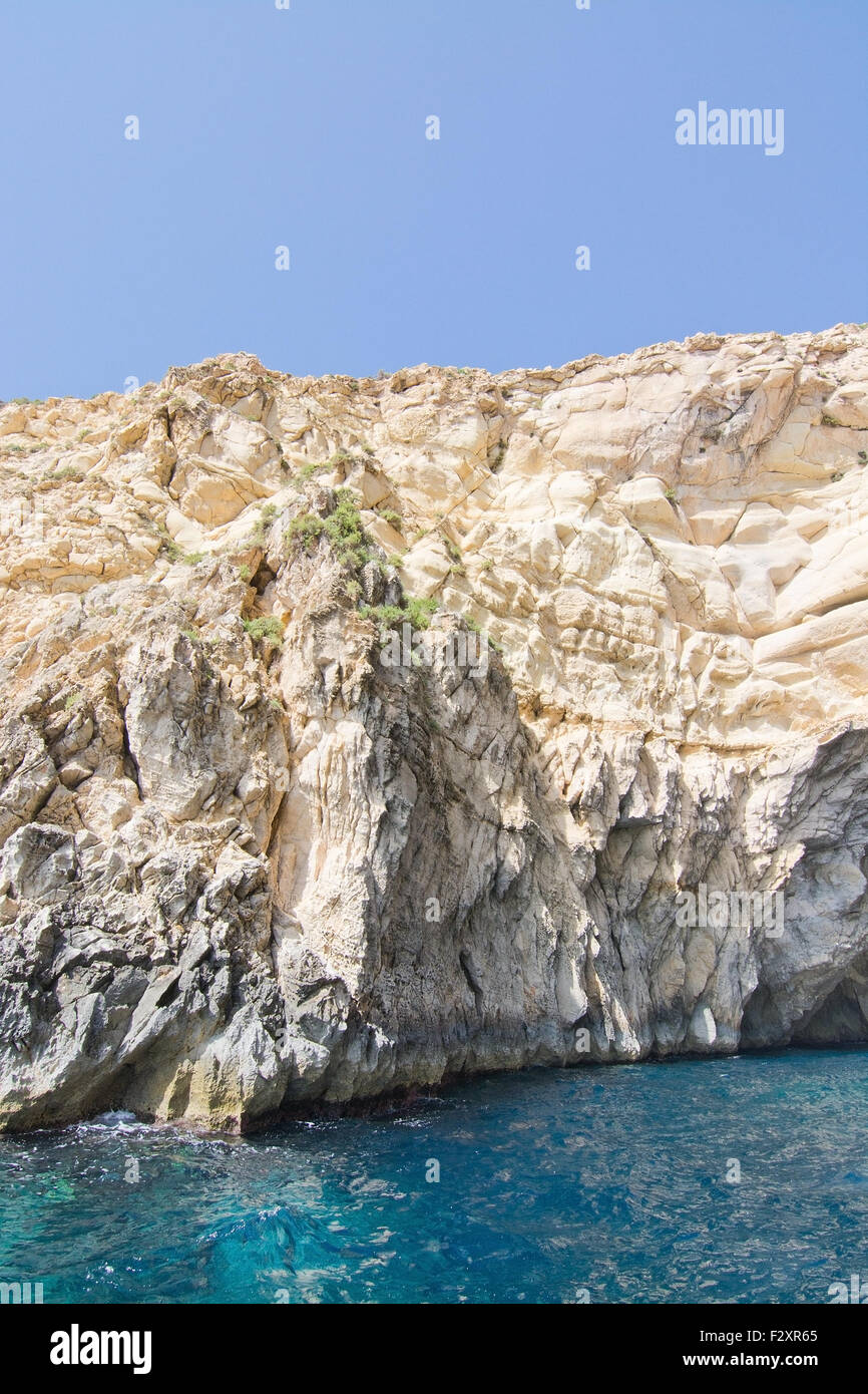 Rocks and caves along the Malta southern coast near popular tourist ...