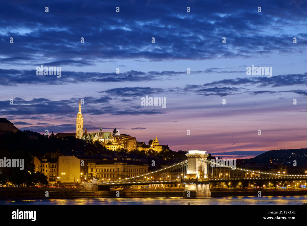 Budapest, panoramic view in the evening Stock Photo - Alamy