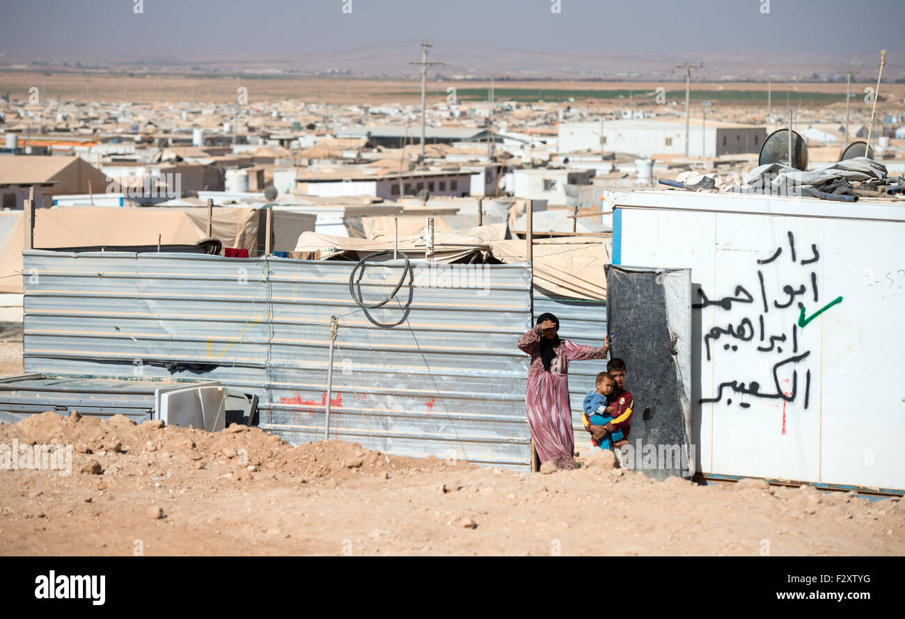 Zaatari, Jordan. 22nd Sep, 2015. Refugees pictured in the refugee camp ...