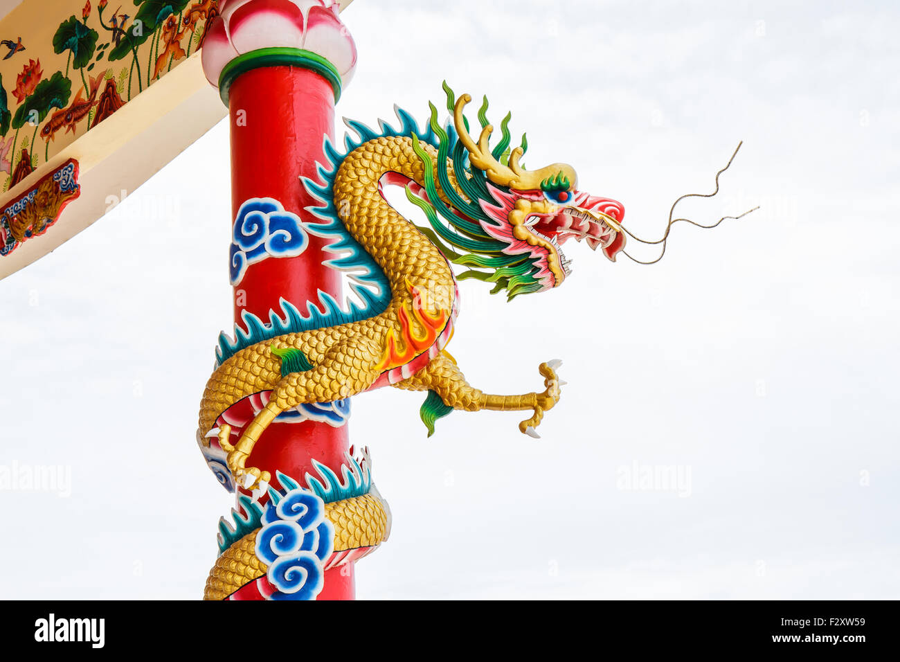 Dragon on pole Stock Photo - Alamy
