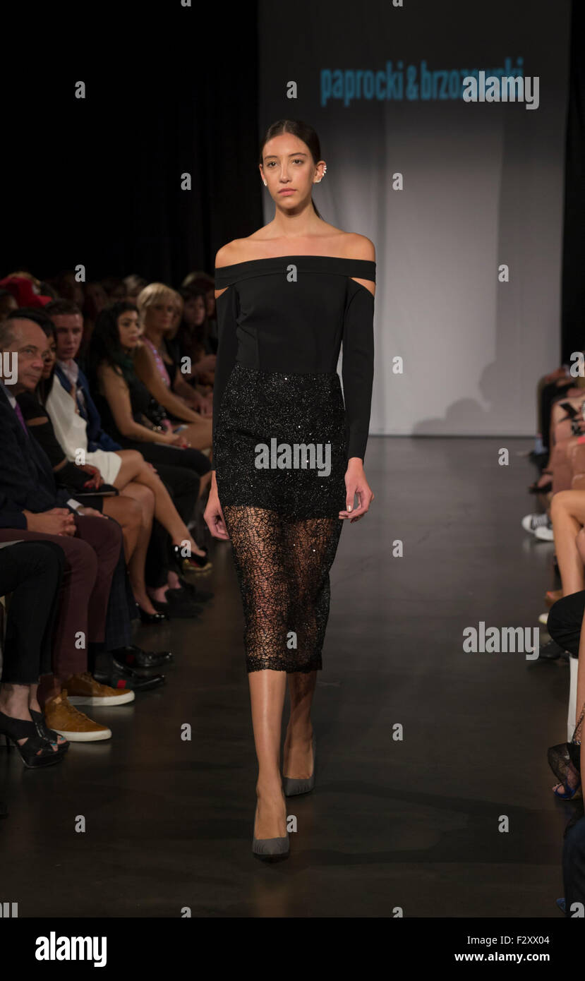 New York, NY - September 8, 2015: Model walks runway for Polish ...