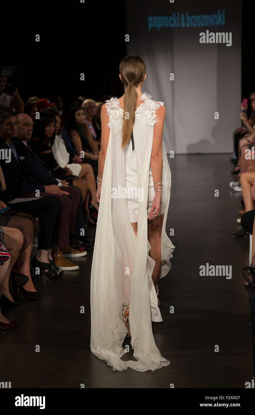 New York, NY - September 8, 2015: Model walks runway for Polish ...