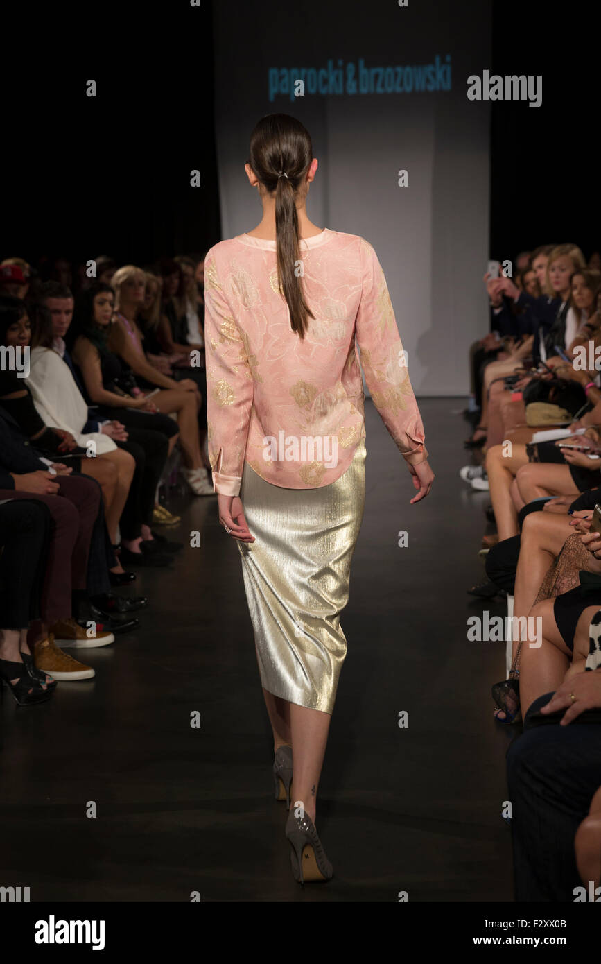 New York, NY - September 8, 2015: Model walks runway for Polish ...