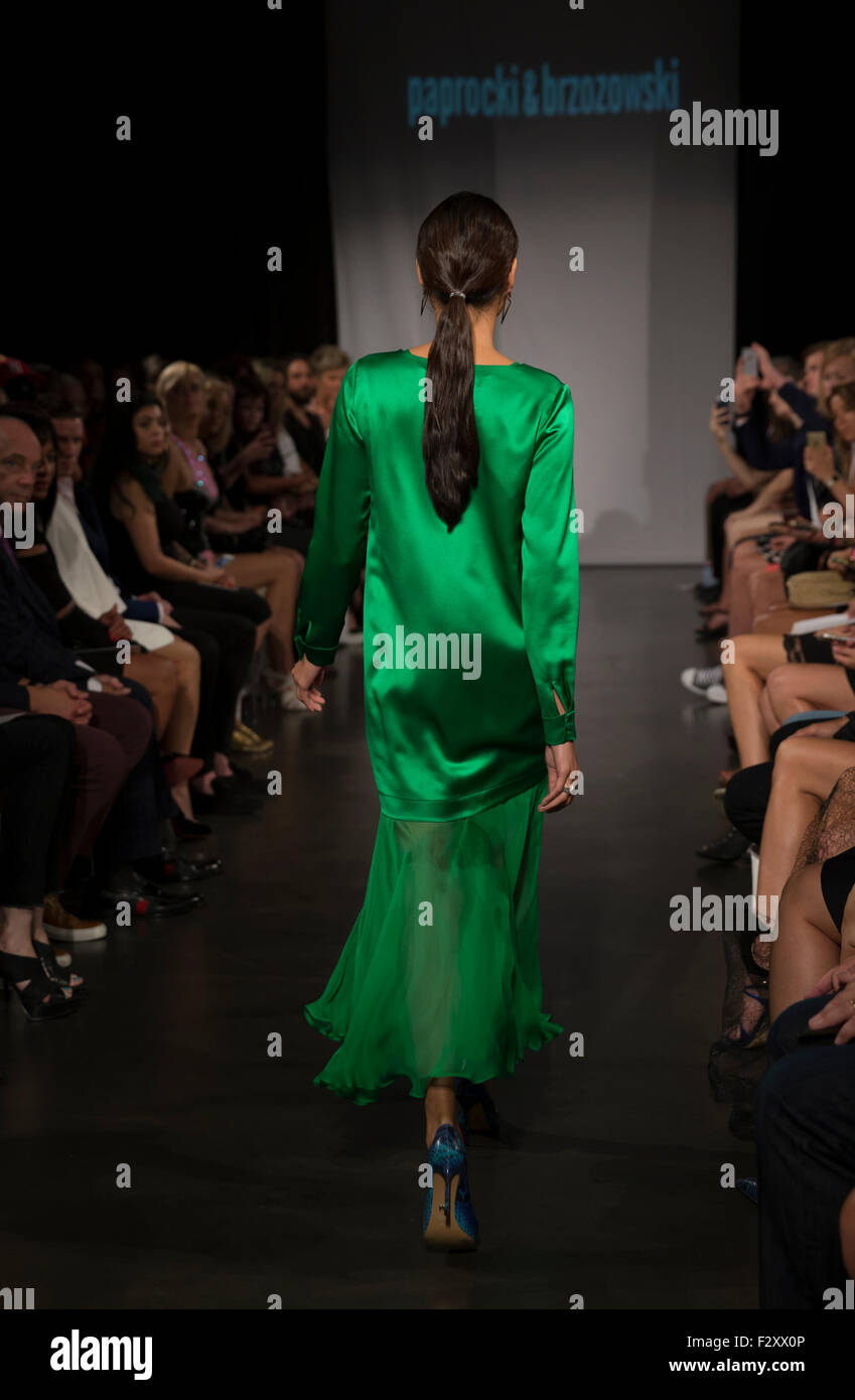 New York, NY - September 8, 2015: Model walks runway for Polish ...