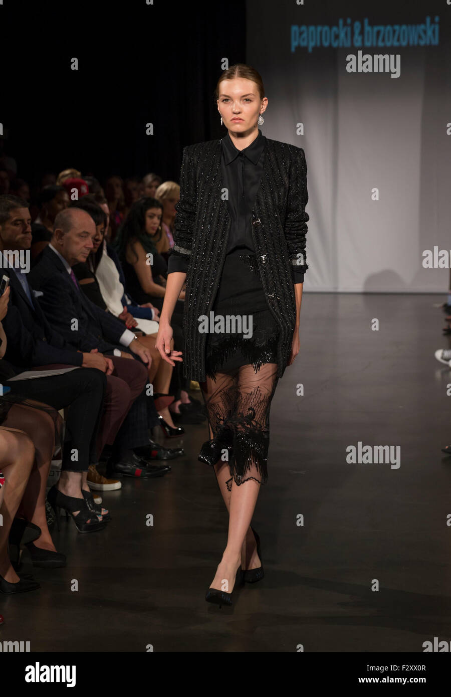 New York, NY - September 8, 2015: Model walks runway for Polish ...