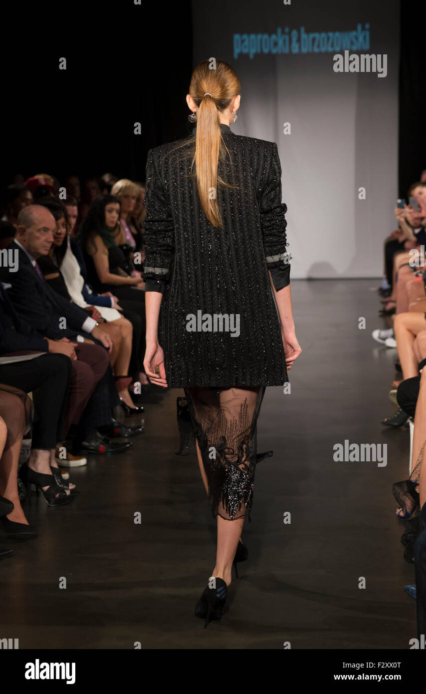 New York, NY - September 8, 2015: Model walks runway for Polish ...