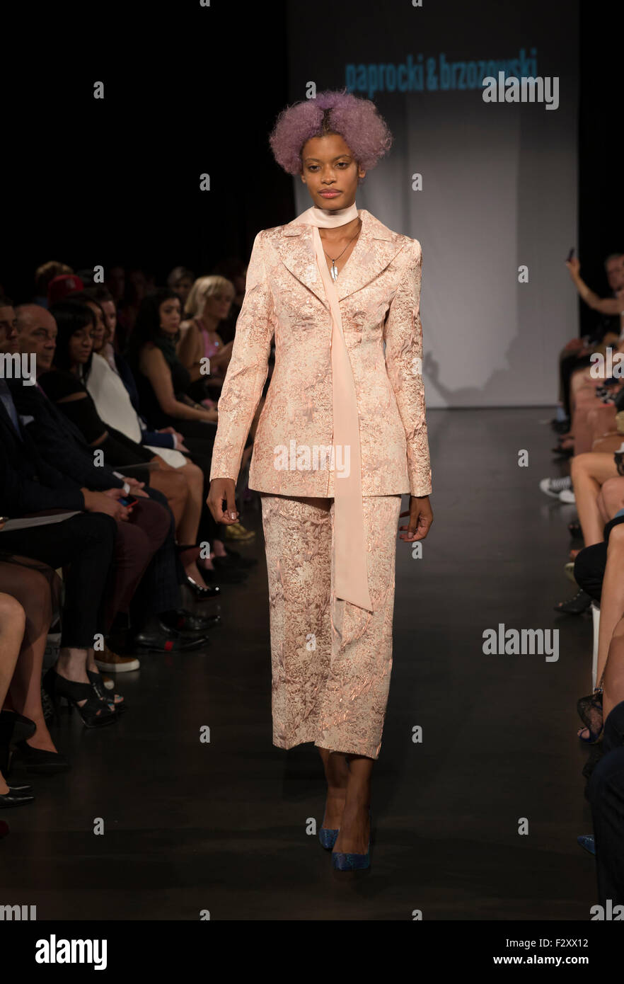 New York, NY - September 8, 2015: Model walks runway for Polish ...