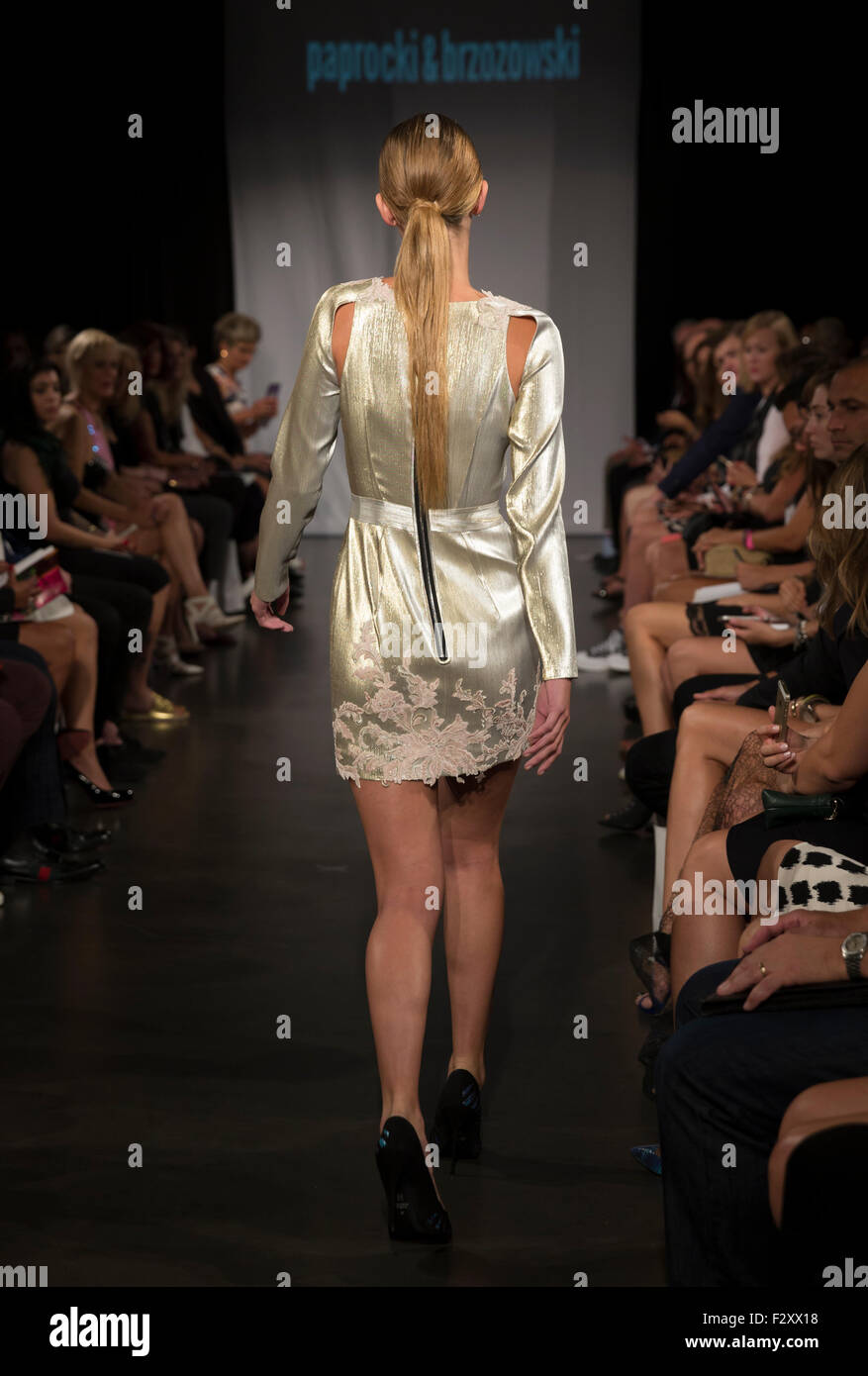 New York, NY - September 8, 2015: Model walks runway for Polish ...