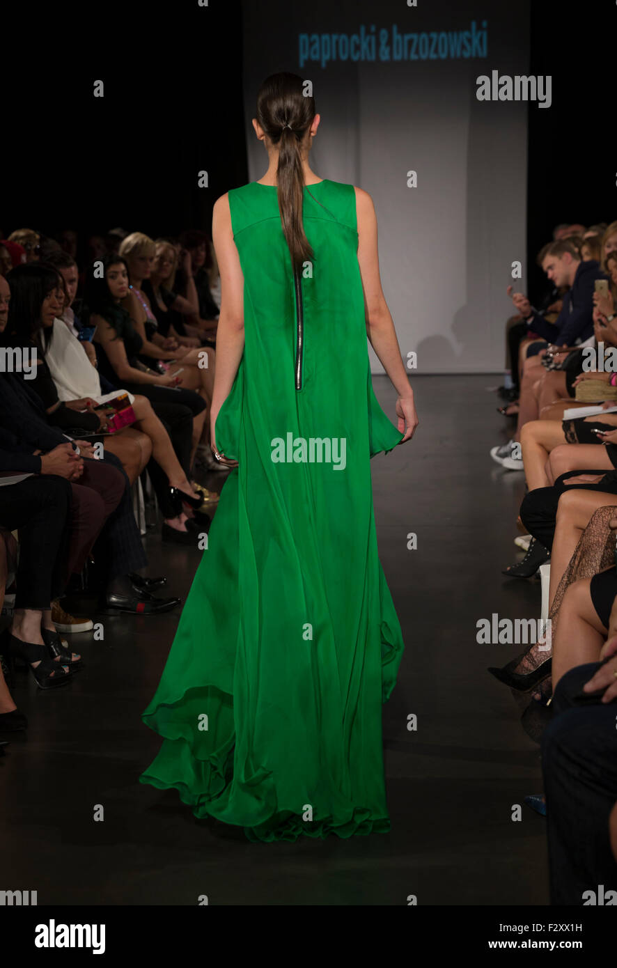 New York, NY - September 8, 2015: Model walks runway for Polish ...