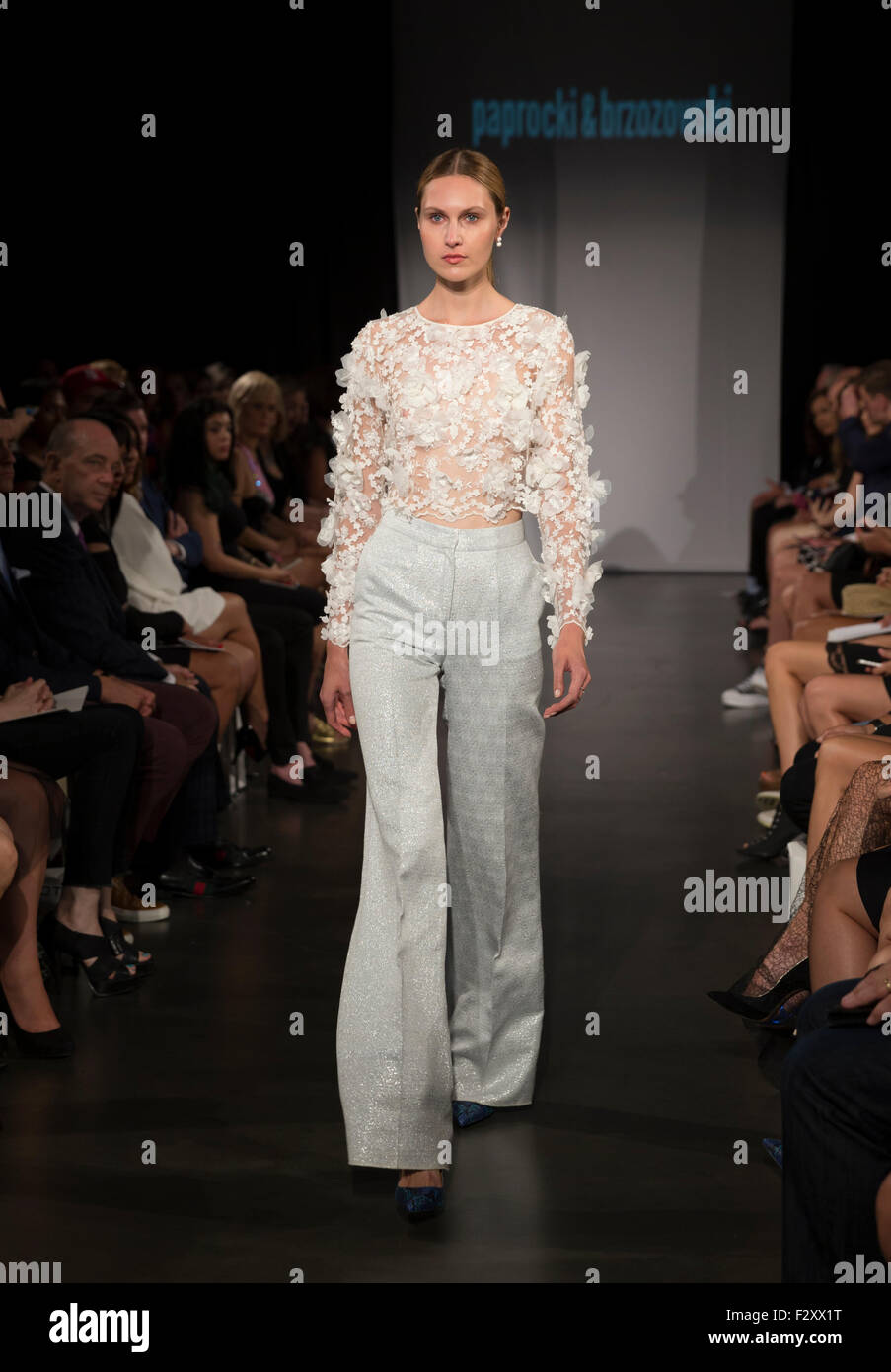 New York, NY - September 8, 2015: Model walks runway for Polish ...