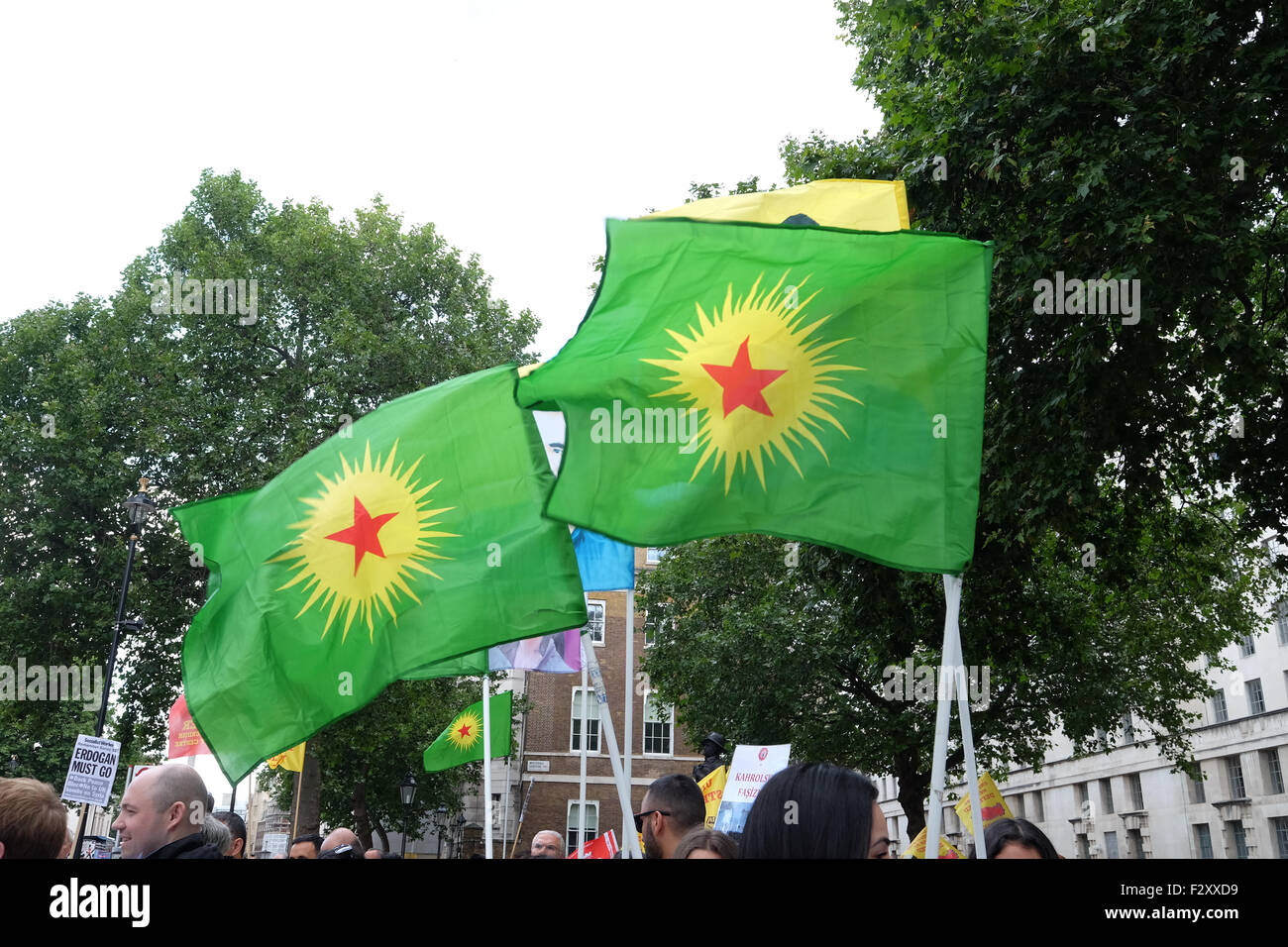 Kurds and Turks protest against ISIS outside Downing Street in London ...