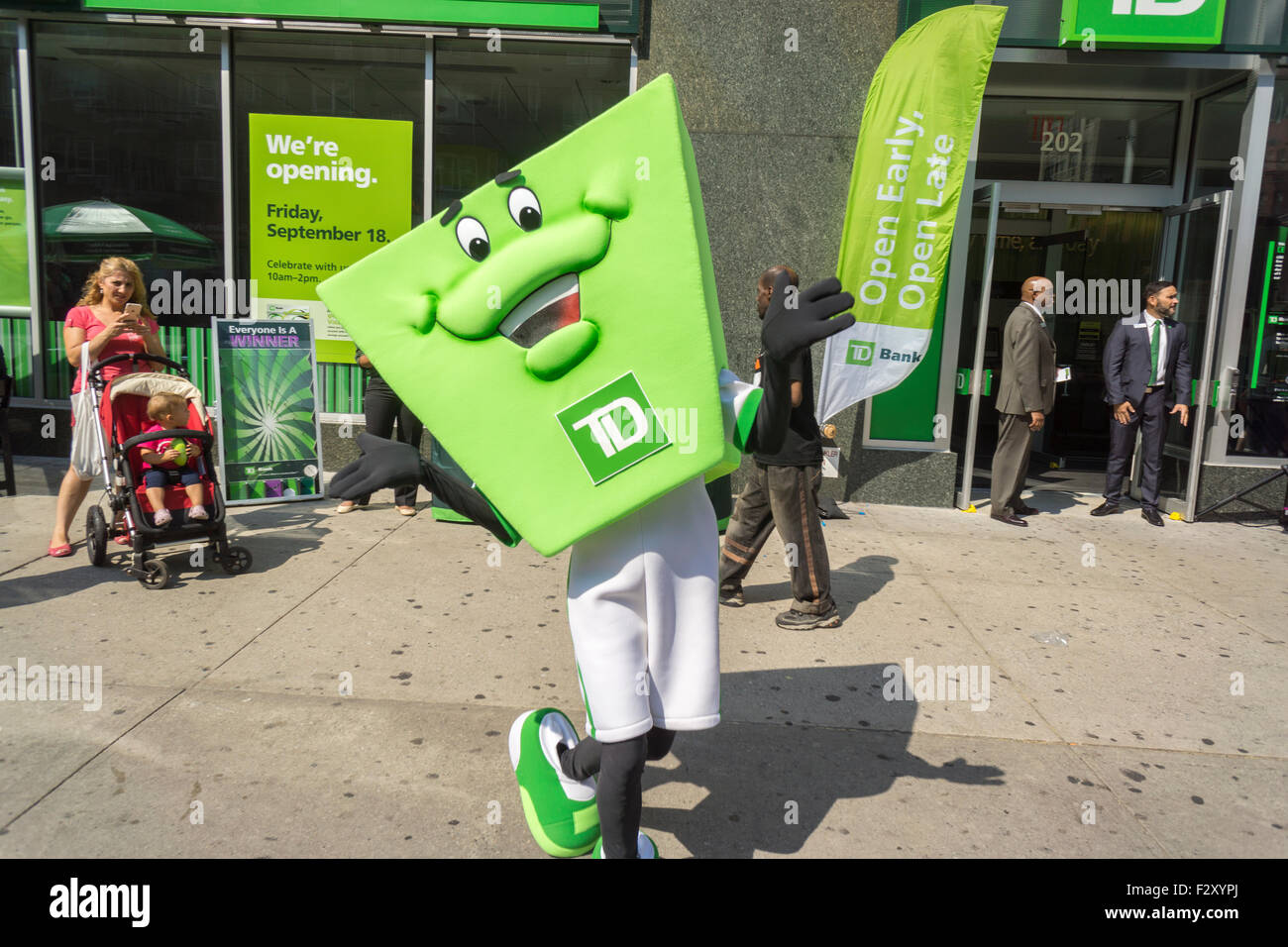 A costumed actor welcomes visitors to the TD Bank sponsored festivities ...