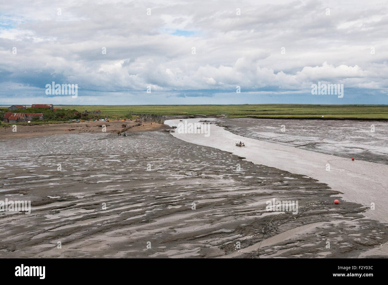 Set gill net fishing for sockeye salmon. Graveyard Point, Bristol Bay ...