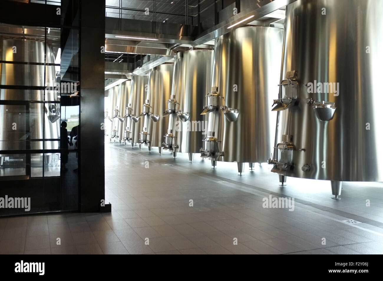 Stainless Steel Wine Vats at Chateau Pedesclaux, Bordeaux, France Stock ...