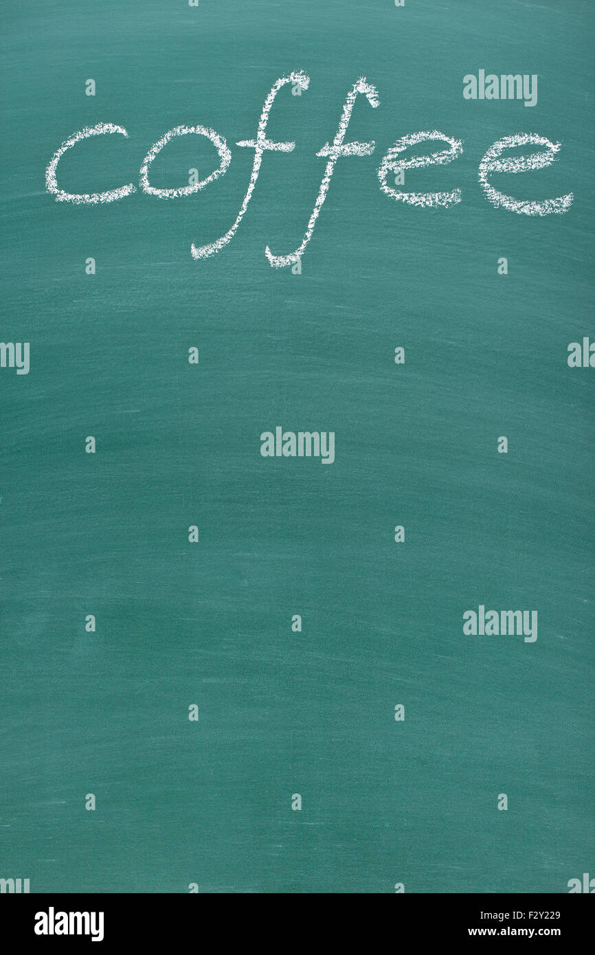 the coffee inscription on blackboard Stock Photo - Alamy