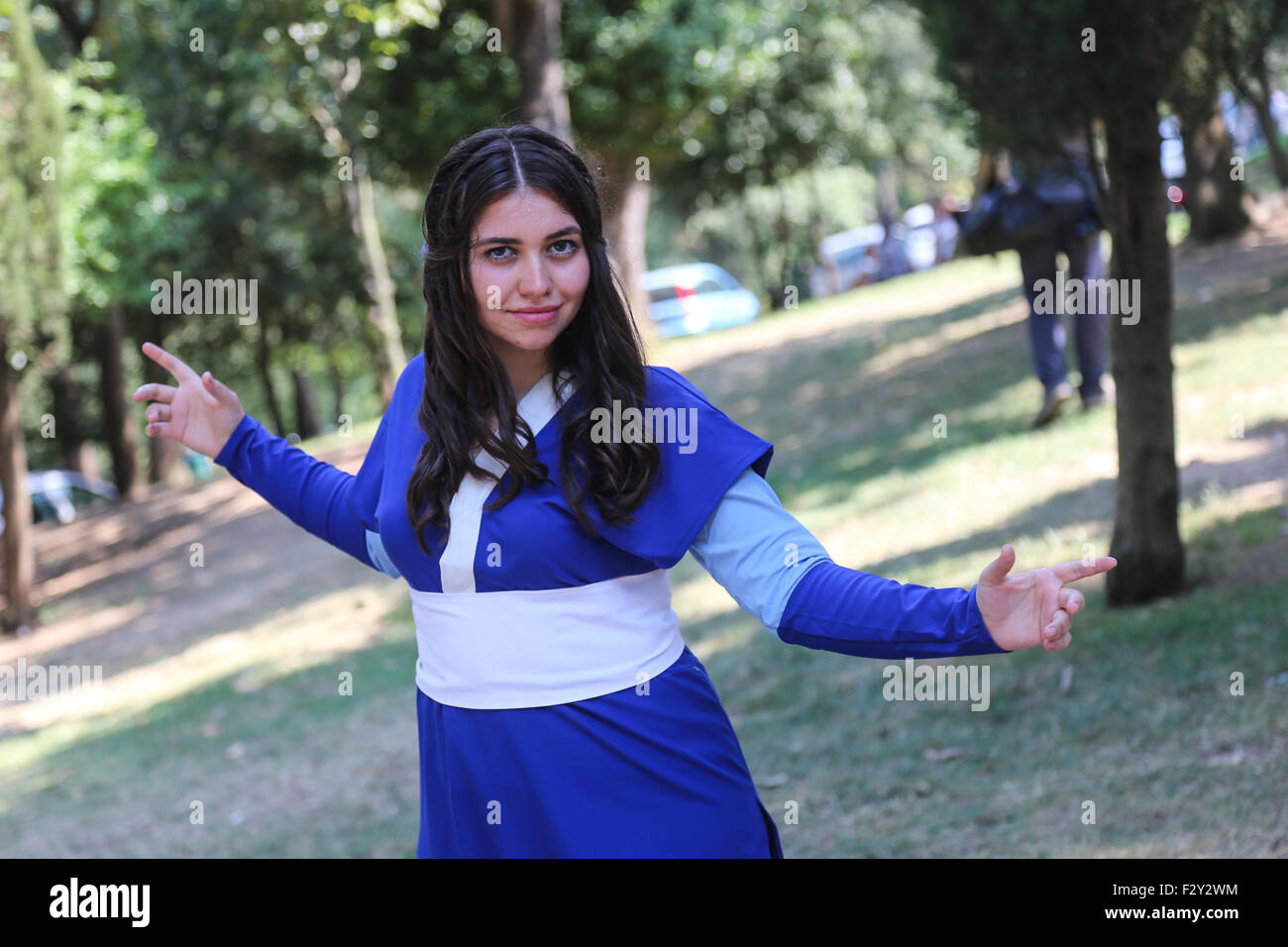 Girl in costume during cosplay meeting in Istanbul Yildiz park Stock ...