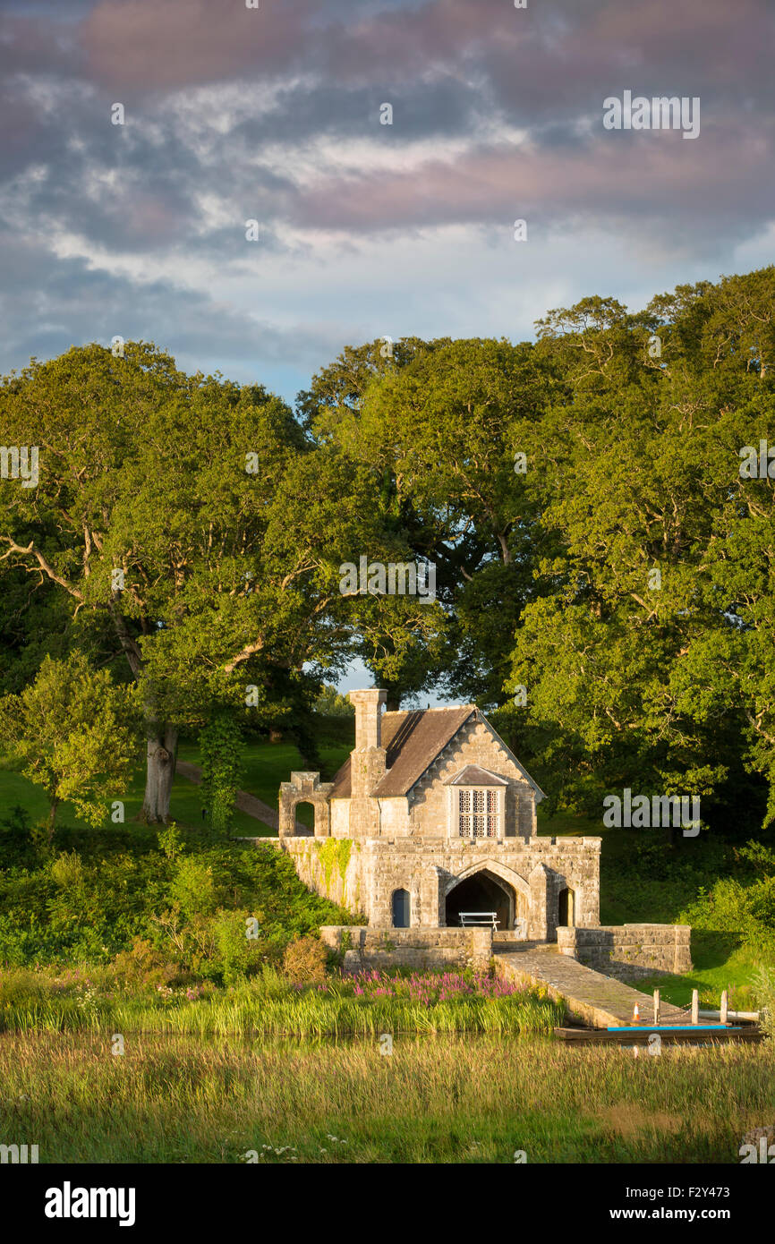 Crom Castle Boathouse along Upper Lough Erne, Northern Ireland, UK ...