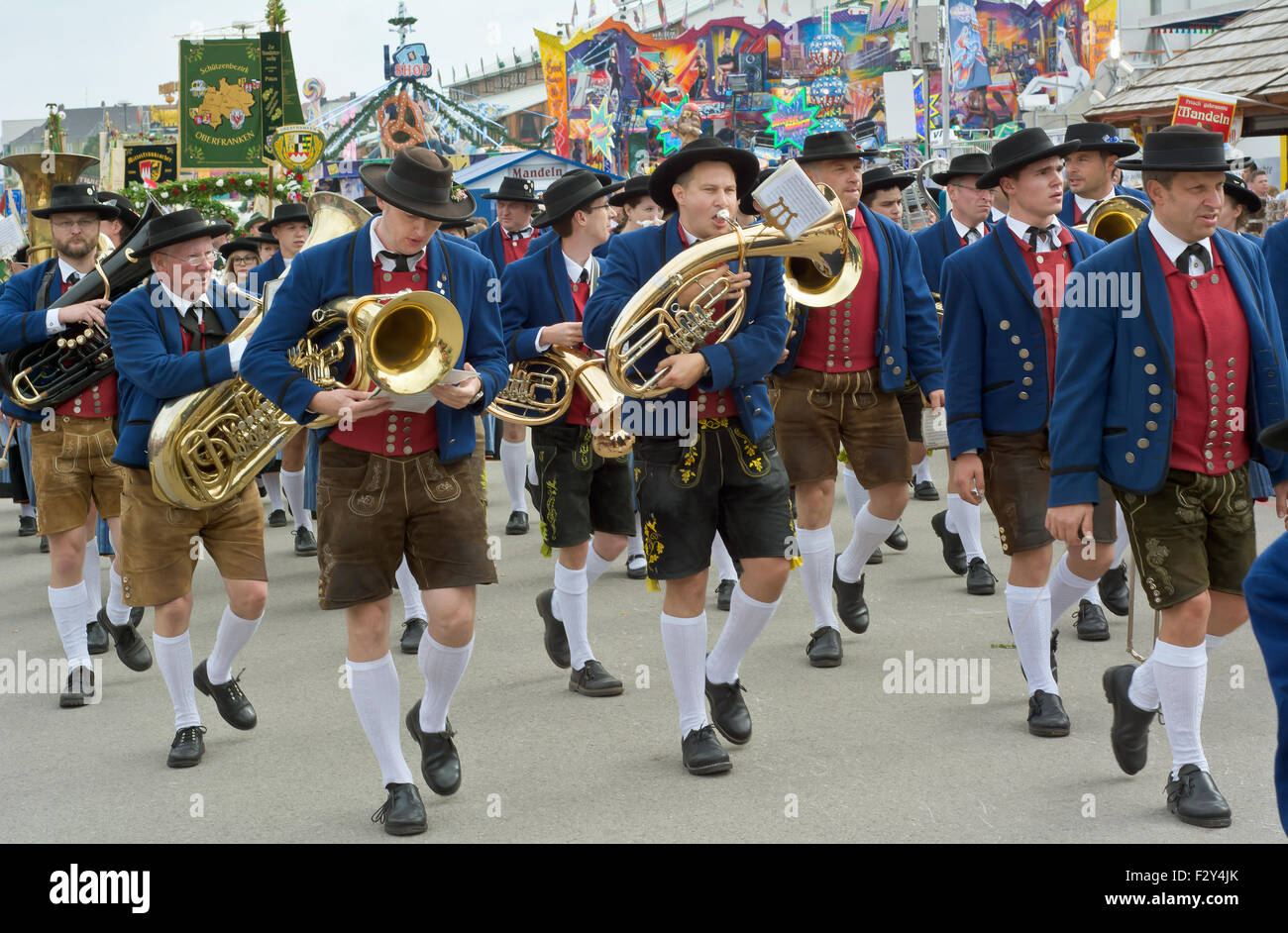 MUNICH, GERMANY – SEPT. 20, 2015: Traditional Marching Bands with Local ...
