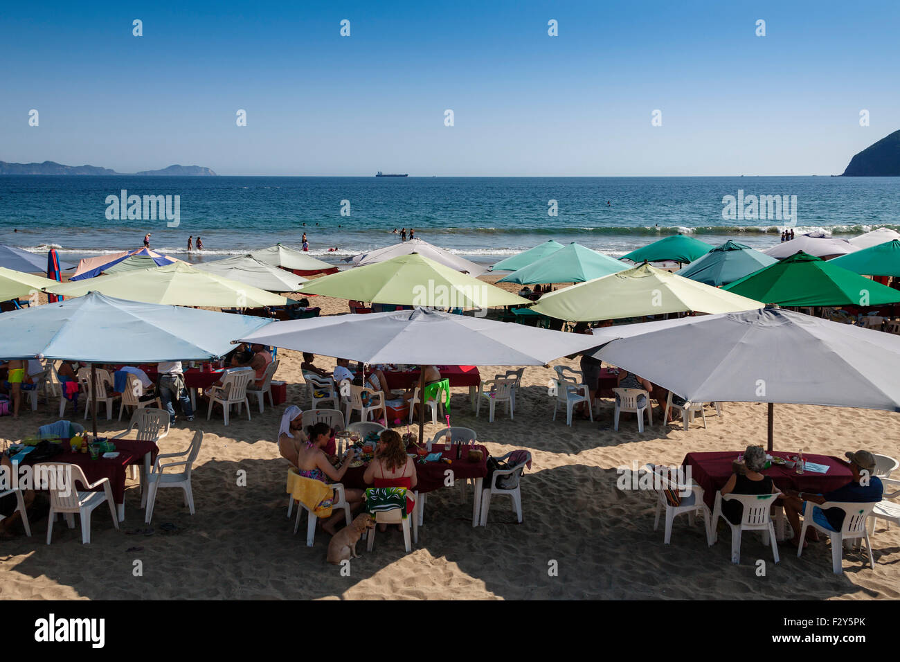 Beach Restaurant Manzanillo beach Pacific Ocean Colima Mexico North ...