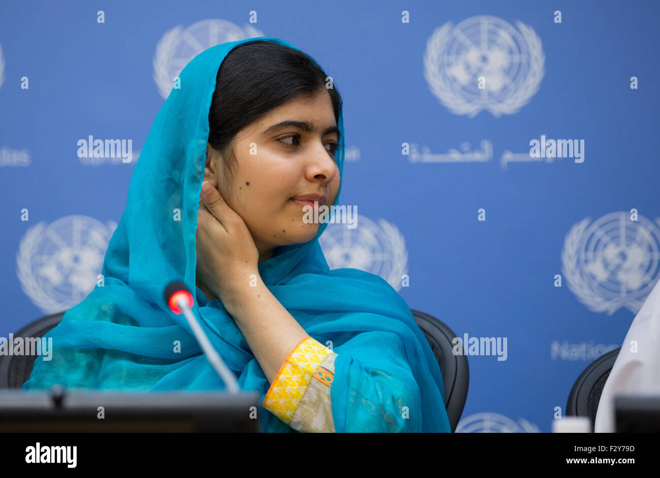 New York City, United States. 25th Sep, 2015. Malala Yousafzai ...