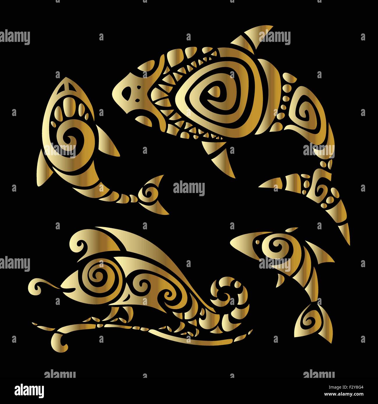 Lizards. Polynesian tattoo style Stock Vector Image & Art - Alamy