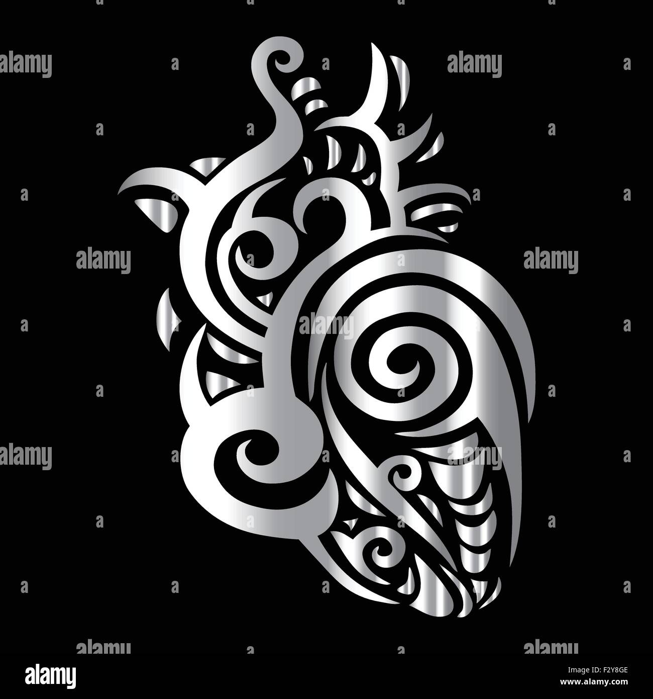 Heart. Tribal pattern Stock Vector Image & Art - Alamy