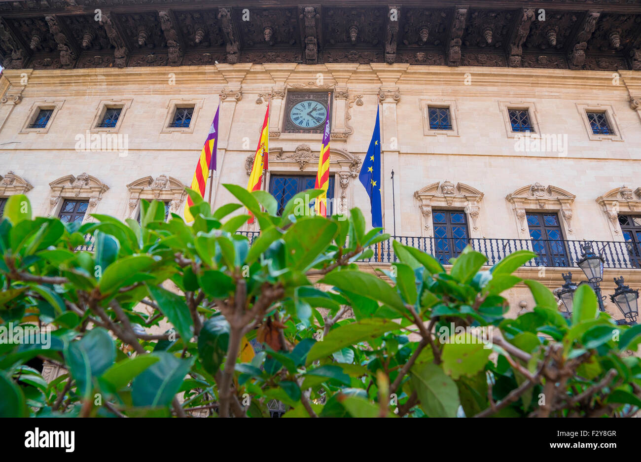 the town hall building in palma,Majorca Stock Photo - Alamy