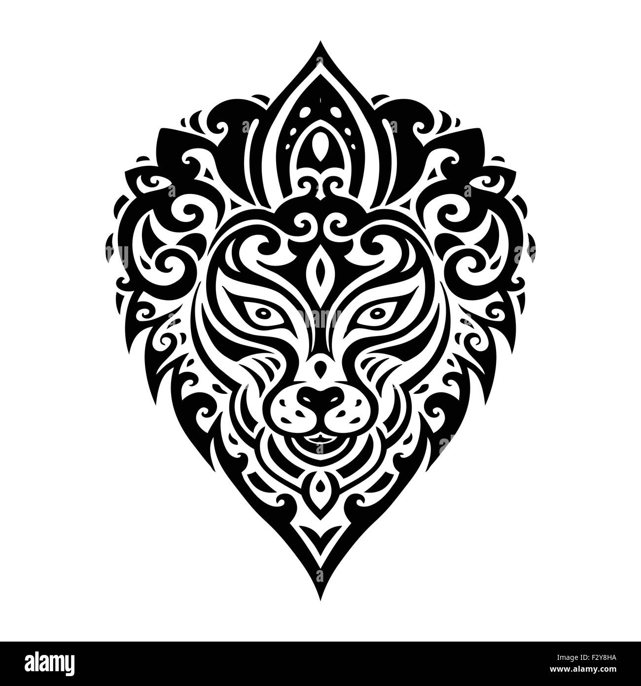 Lions head. Tribal pattern Stock Vector Image & Art - Alamy